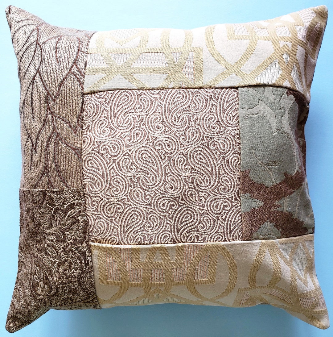 16x16 Mid-century Modern Vibe Luxury Patchwork Copper, Gold, Aqua ...