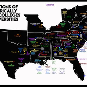 HBCU Locations White Map Poster, HBCU Wall Art - Etsy