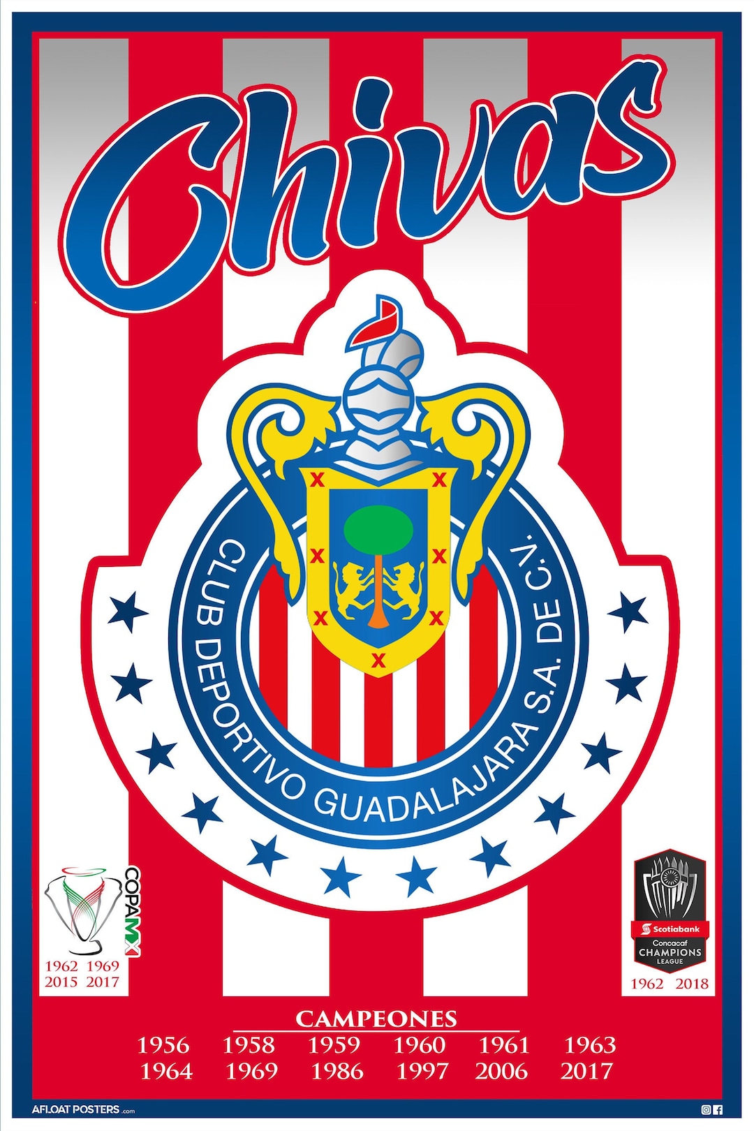 CD Guadalajara Chivas Poster 12x18 - Etsy