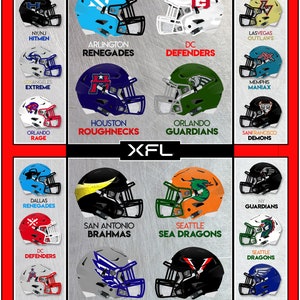 XFL Poster, Pro Football, Historical, Vintage, Sports Wall Art - Etsy