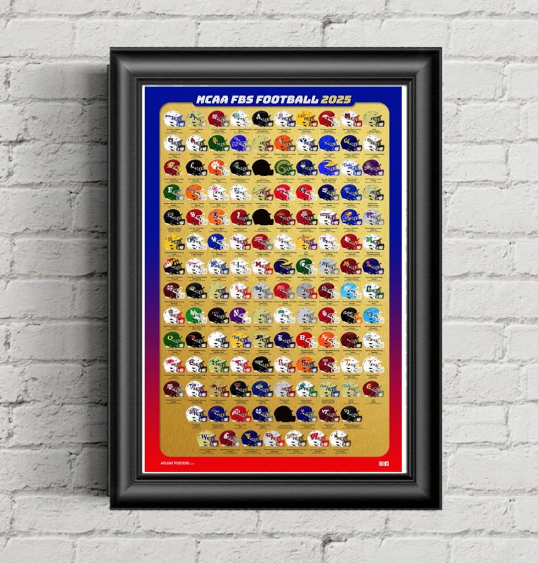D1, FBS, College Football, Printed Poster, Sports Wall Art - Etsy