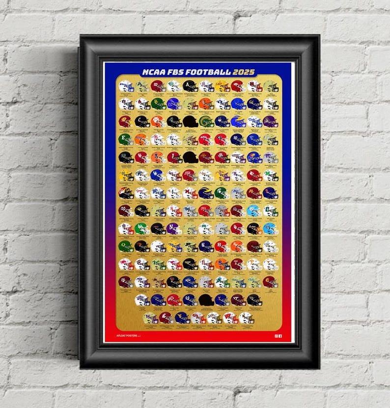 D1, FBS, College Football, Printed Poster, Sports Wall Art - Etsy