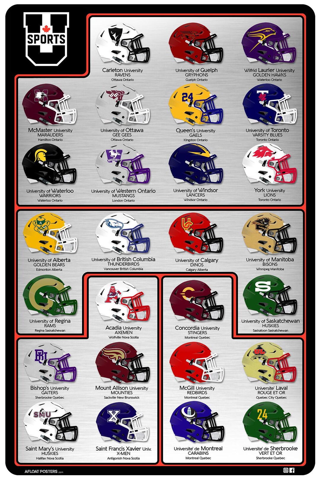 U Sports Poster (canadian College Football Conference) - Etsy