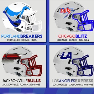 USFL Vintage (united States Football League) : Helmet Chart Wall Art - Etsy