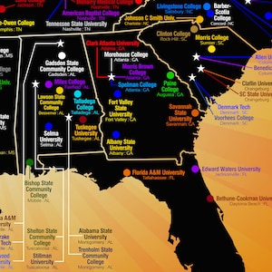 HBCU Locations Map Poster, HBCU Wall Art - Etsy