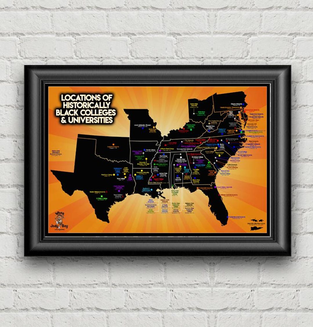 HBCU Locations Map Poster, HBCU Wall Art - Etsy