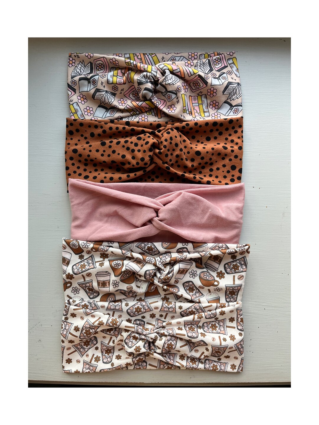 Soft Knit Twist-knot Headbands | Reading Prints | Coffee Prints | Iced ...