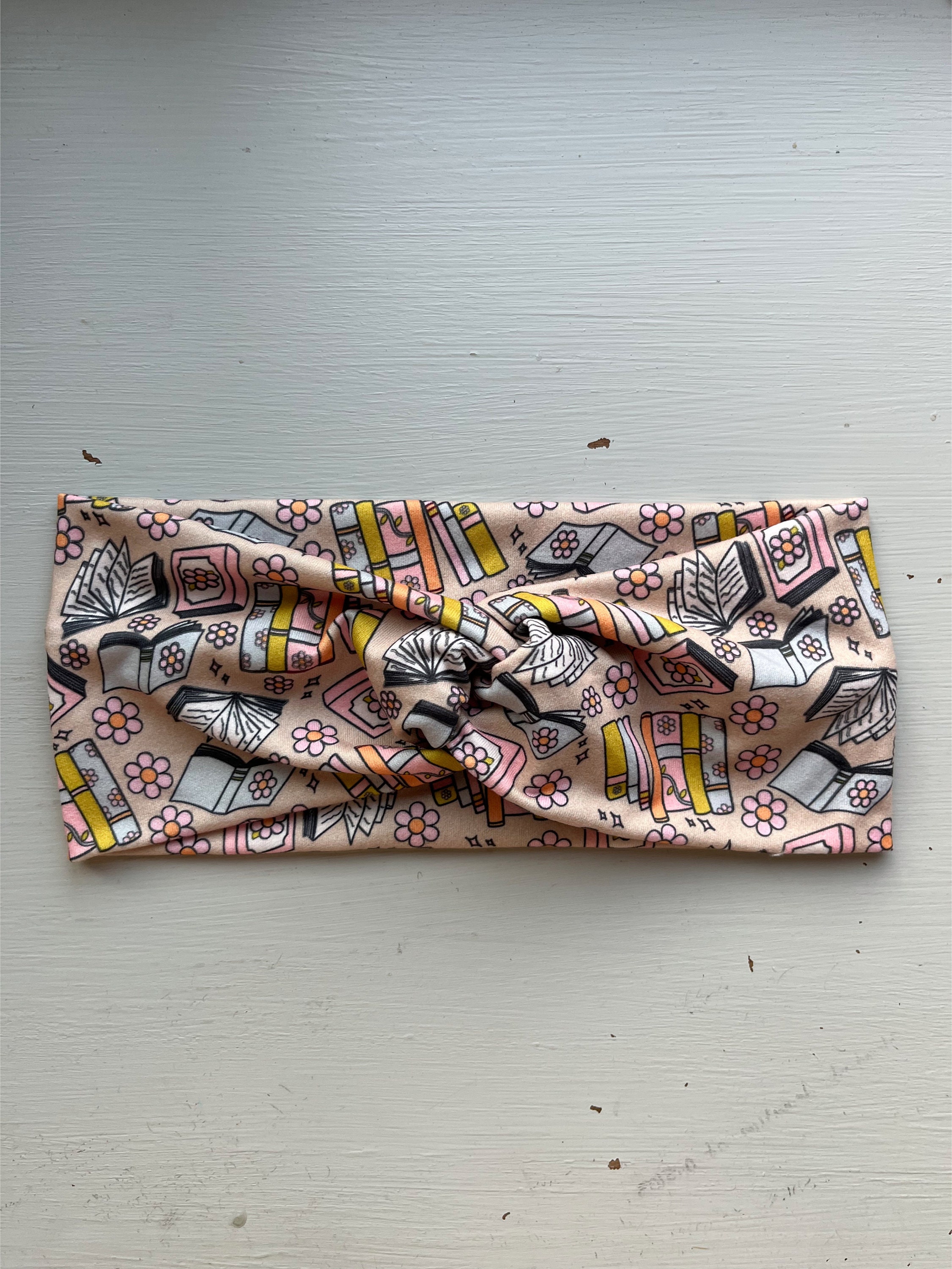 Soft Knit Twist-knot Headbands Reading Prints Coffee - Etsy