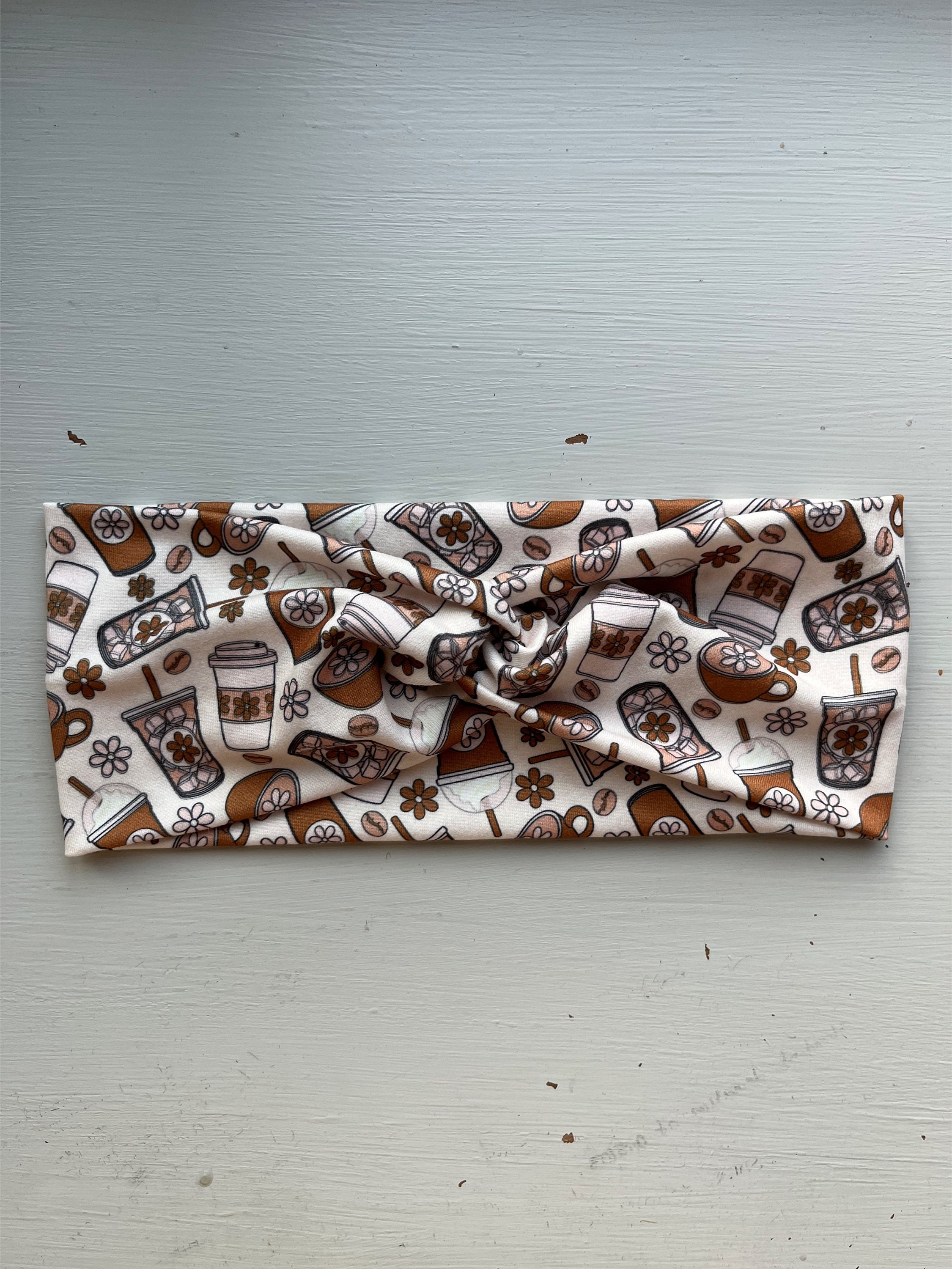 Soft Knit Twist-knot Headbands Reading Prints Coffee - Etsy