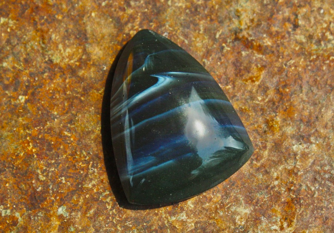 Blue Swirl Cullet Glass Freeform Cabochon - Etsy