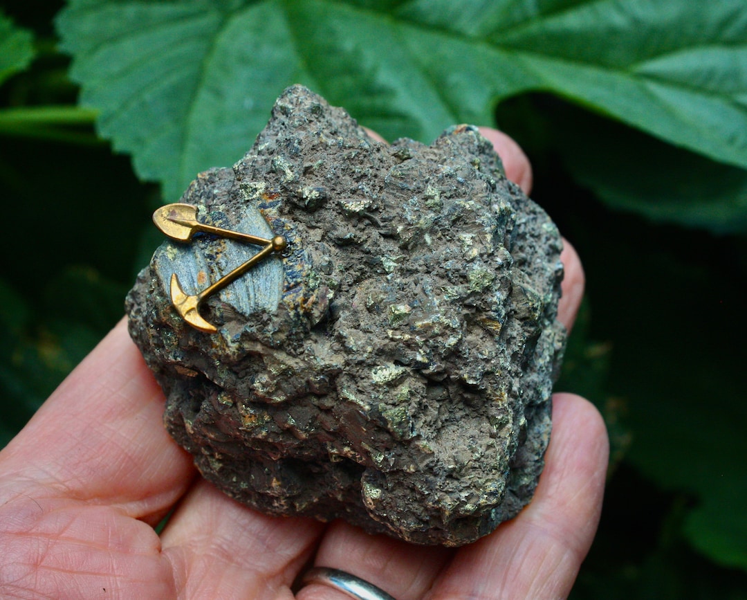Pyrite Ore Specimen With Tiny Miner's Tools - Etsy