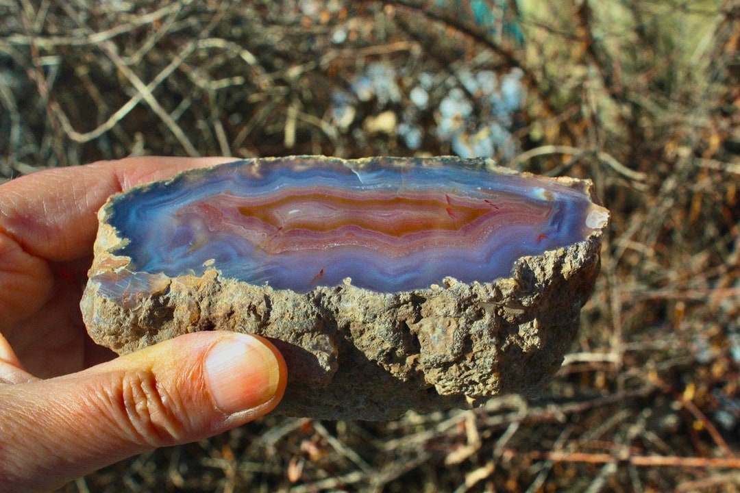 Colorful Banded Agate Nodule Slab With Polished Faces - Etsy