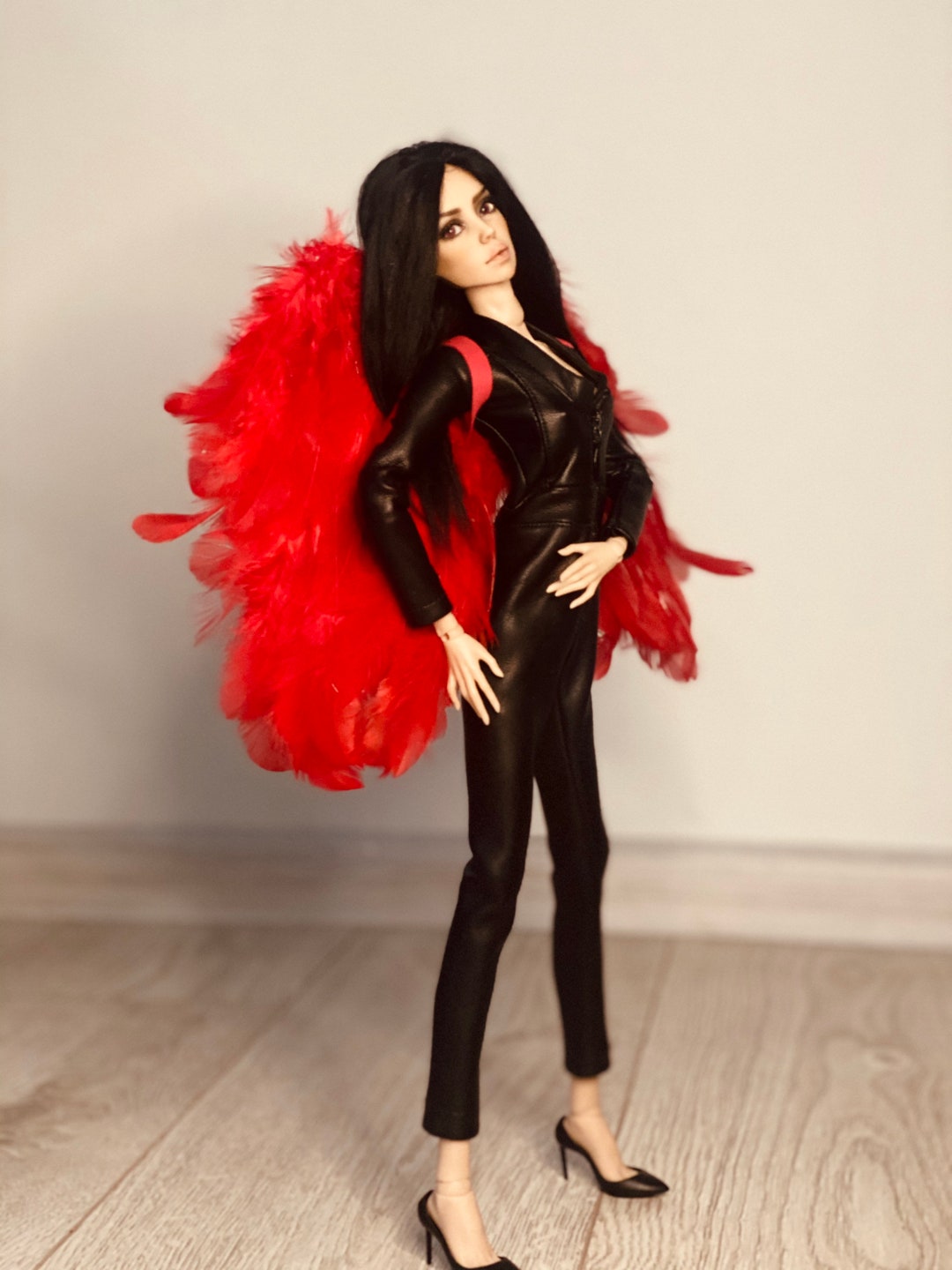 Red Feather Angel Wings for 1/4 BJD Doll, Fantasy Outfit Accessory - Etsy