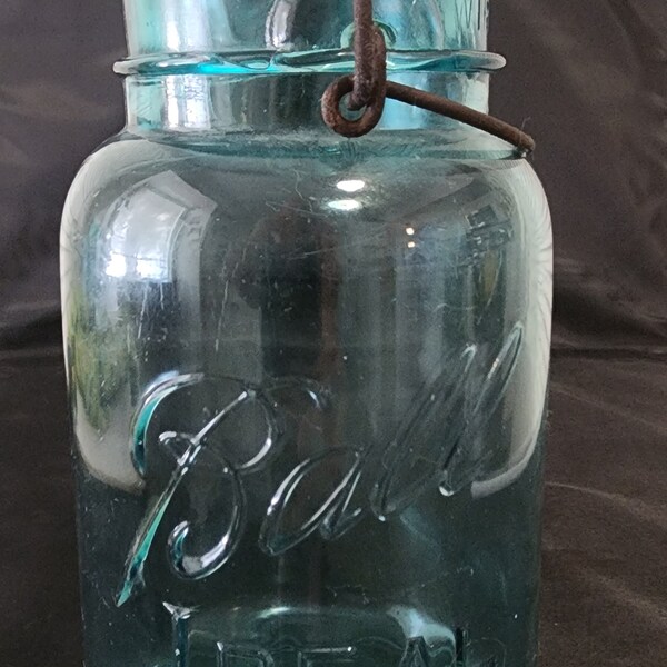 Antique Blue Mason Jar - Etsy