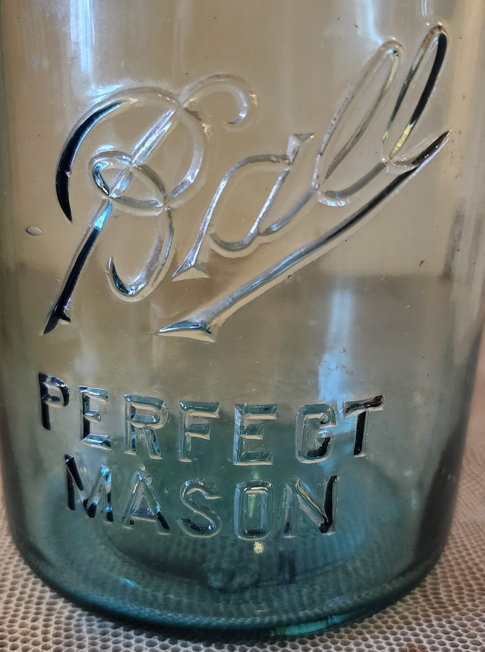 Antique BALL PERFECT MASON Half Gallon 9 Fruit Jar 1/2 Gal. With Zinc ...