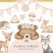 Floral Forest PNG, Boho Woodland Clipart, Pink Forest Animals, Girl ...
