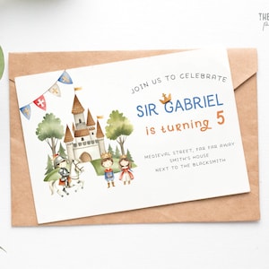 Knight and Dragon Watercolor Clipart, Castle Fairy Tale Dragons King ...