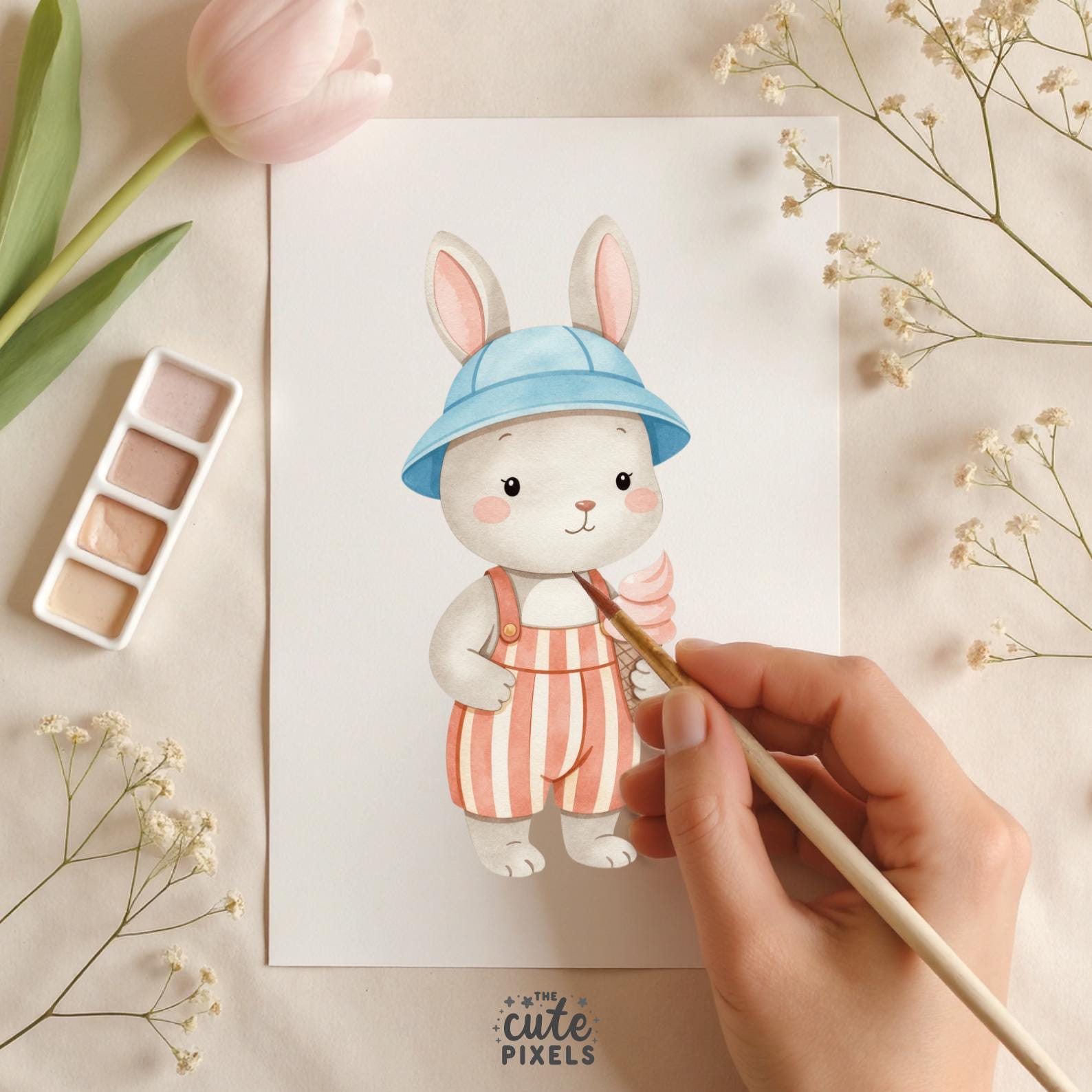 Beach Summer Clipart, Cute Beach Animals, Ocean Nursery Clipart, Baby ...