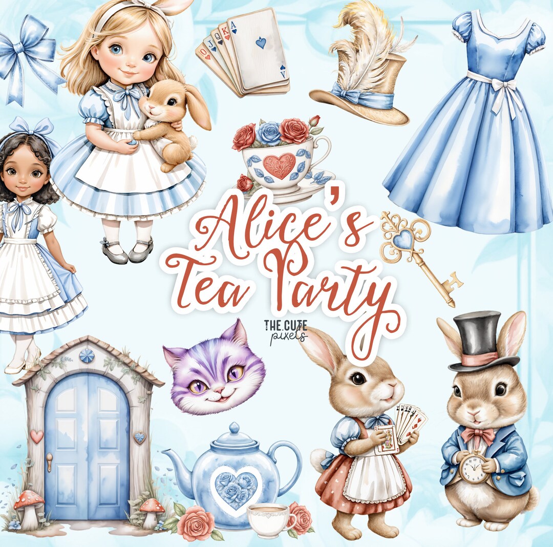 Alice in Wonderland Clipart Alice Clip Art Watercolor Alice Adventures ...