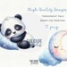 Cute Sleeping Bears Clipart Watercolor Baby Shower Clipart - Etsy