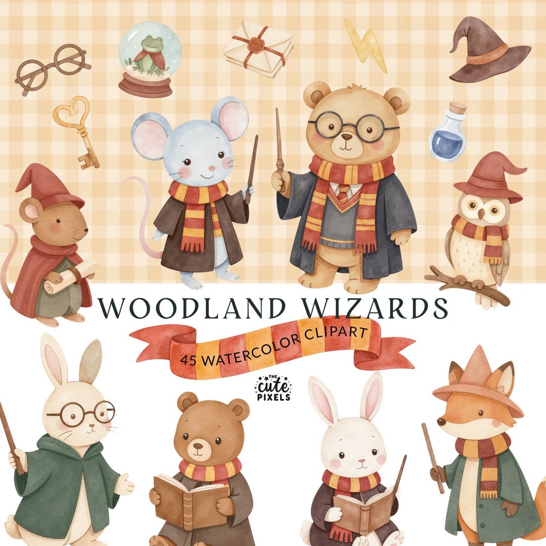Wizard School Clipart, Cute Wizard Clipart, Animals Wizard Clipart ...