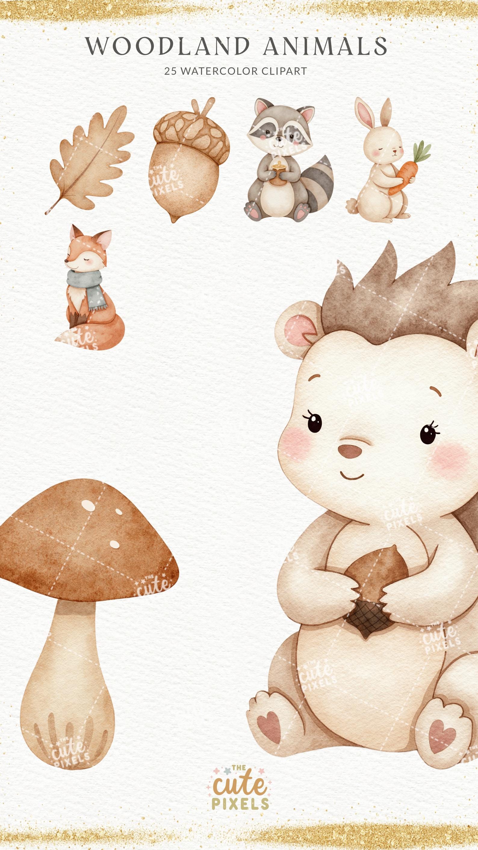 Woodland Animals Clipart, Forest Friends Clipart, Cute Forest, Cute ...