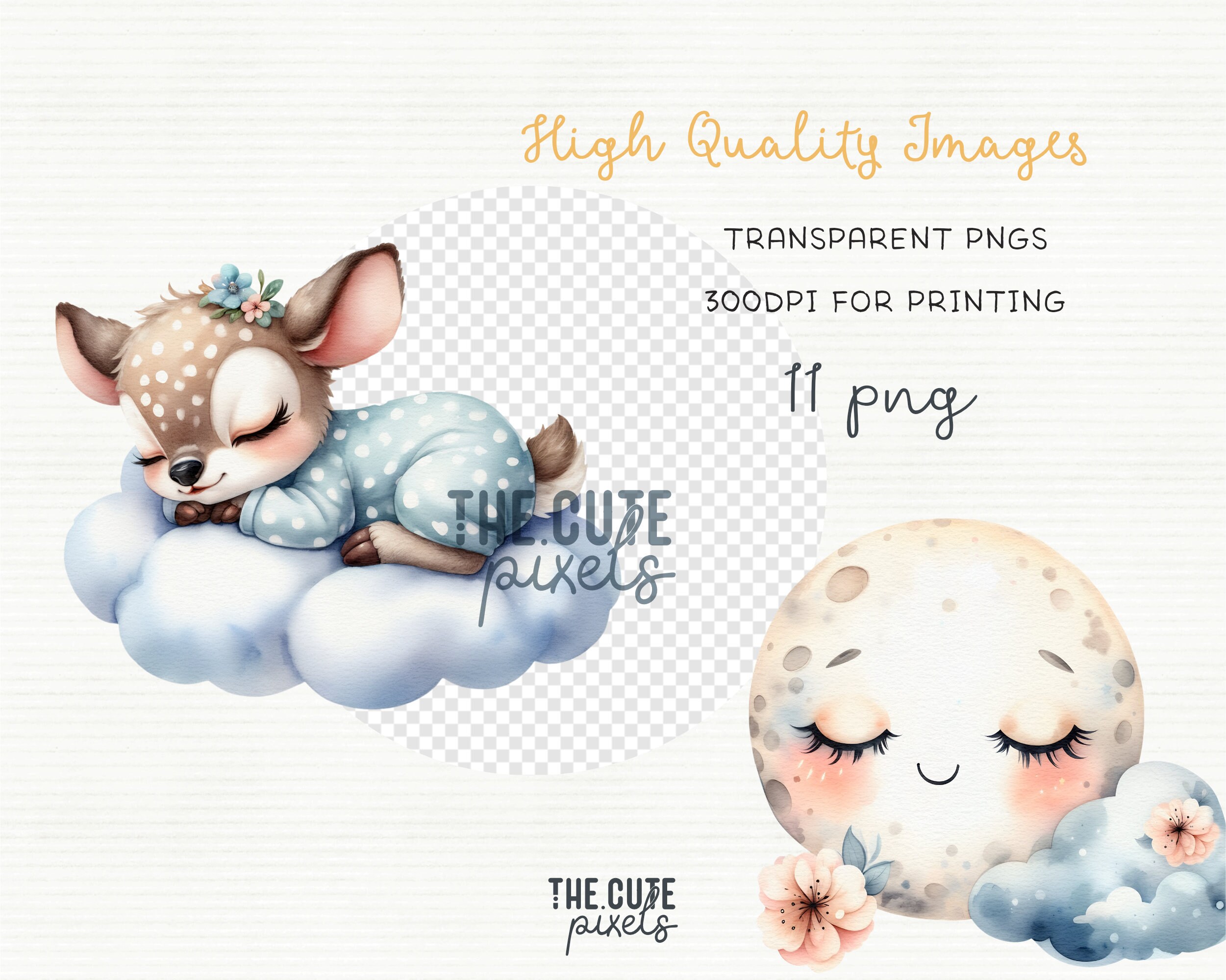 Cute Sleeping Animals Clipart Watercolor, Woodland Animals Clipart ...