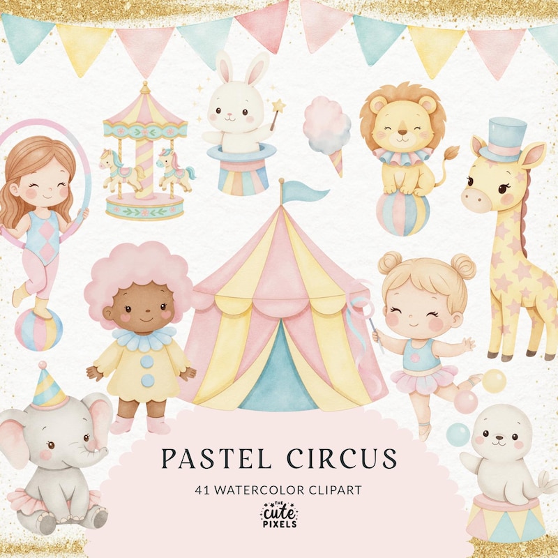 Cute Circus Girl Clipart - Etsy UK