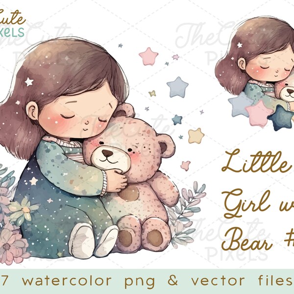 Little Girl Best Friends Clipart - Etsy