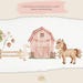 Floral Farm Clipart, Pink Farm Clipart, Cute Farm Animals PNG, Barnyard ...