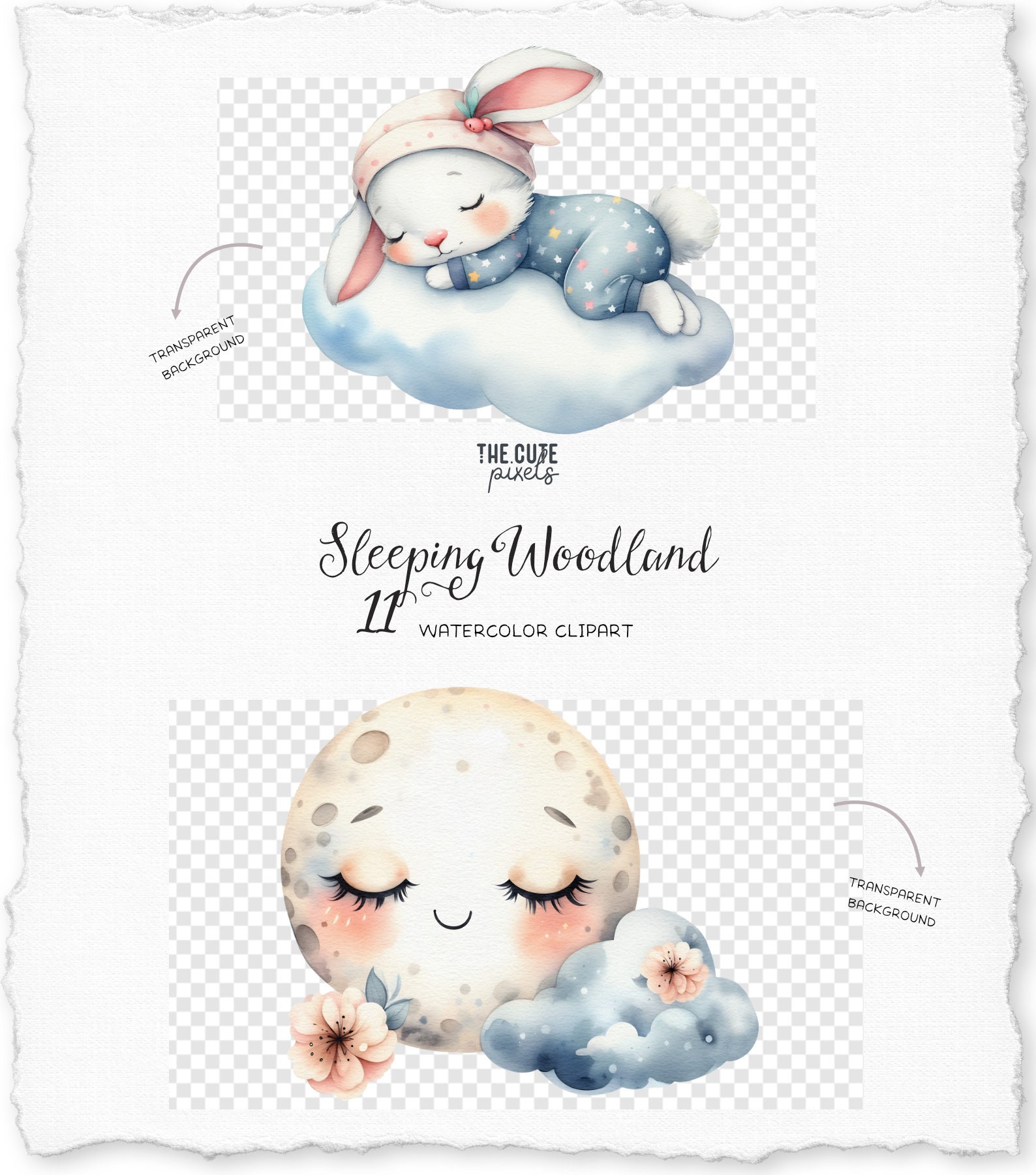 Cute Sleeping Animals Clipart Watercolor, Woodland Animals Clipart ...