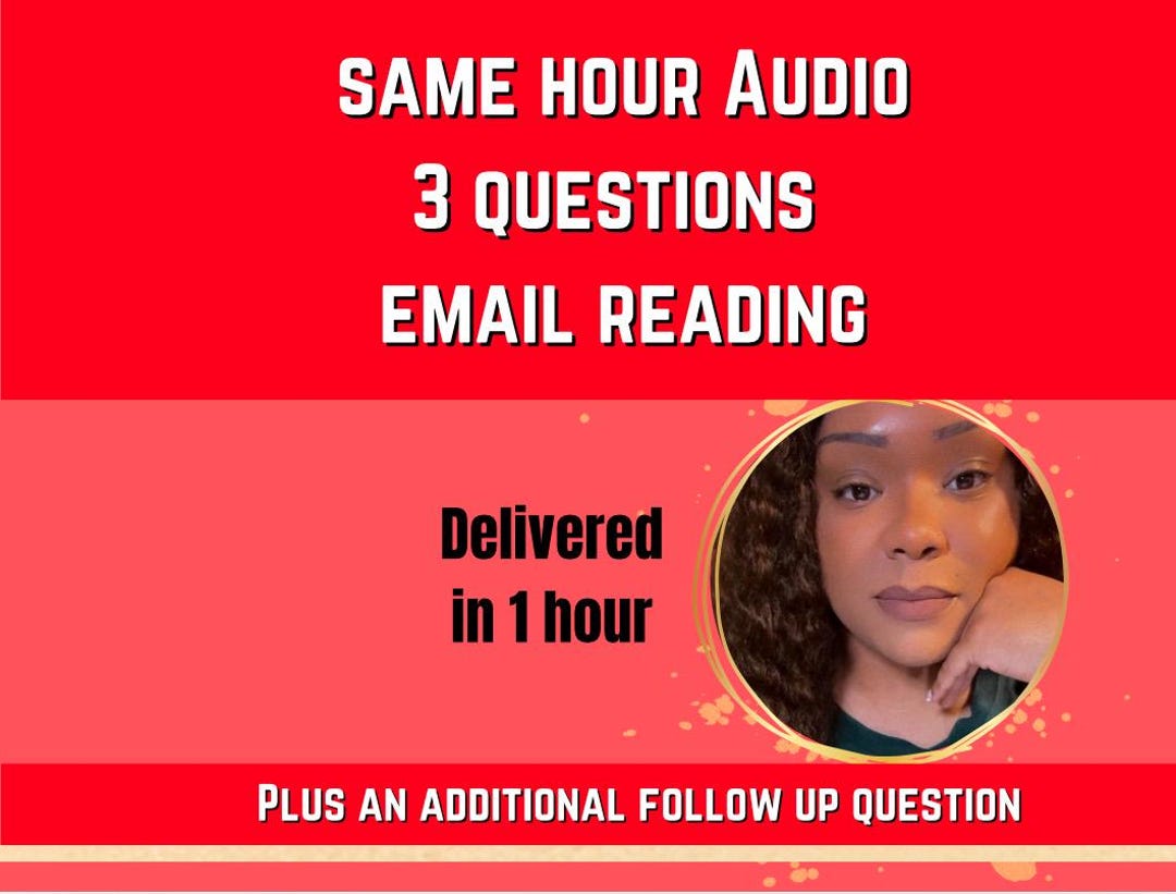 Same Hour Audio 3 Questions Email Reading 11am to 8pm EST, Delivered ...