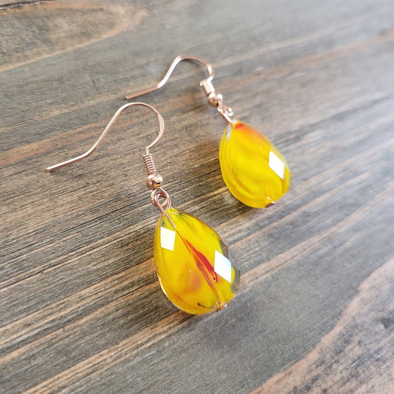 Yellow Earrings - Etsy