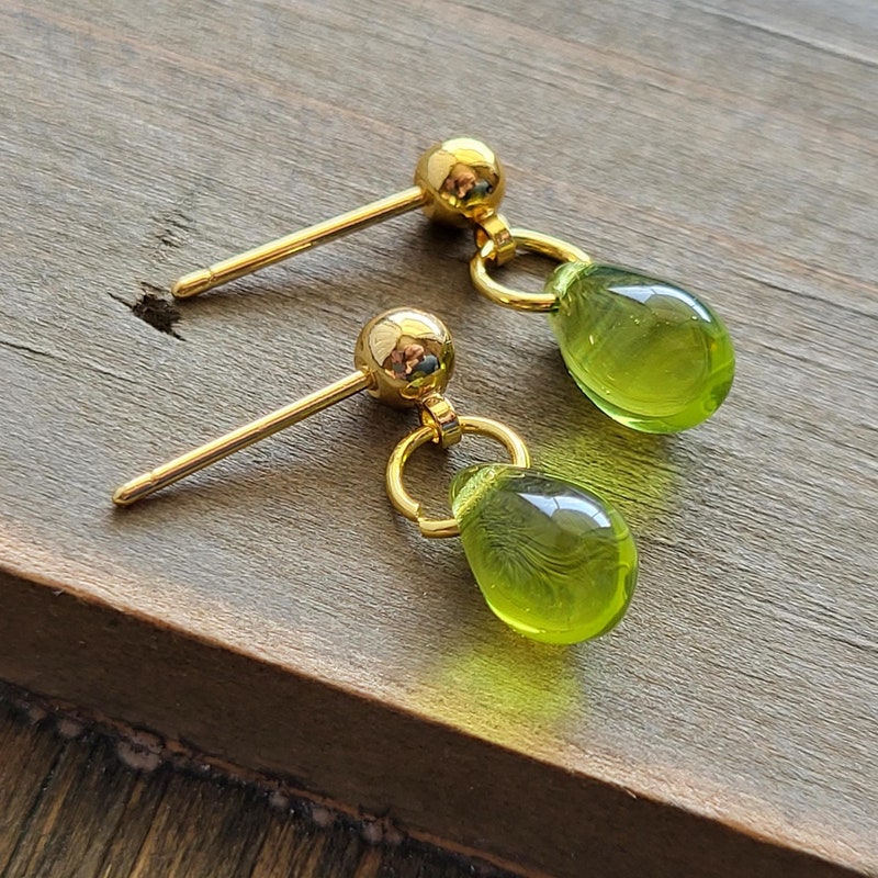 Green Earrings - Etsy