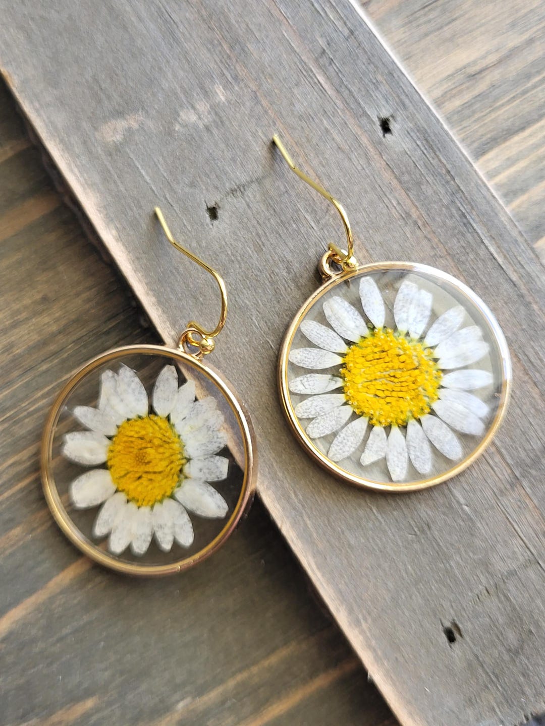 Daisy Succulent Flowers Earrings- Handmade Jewelry- Daisy Necklace ...