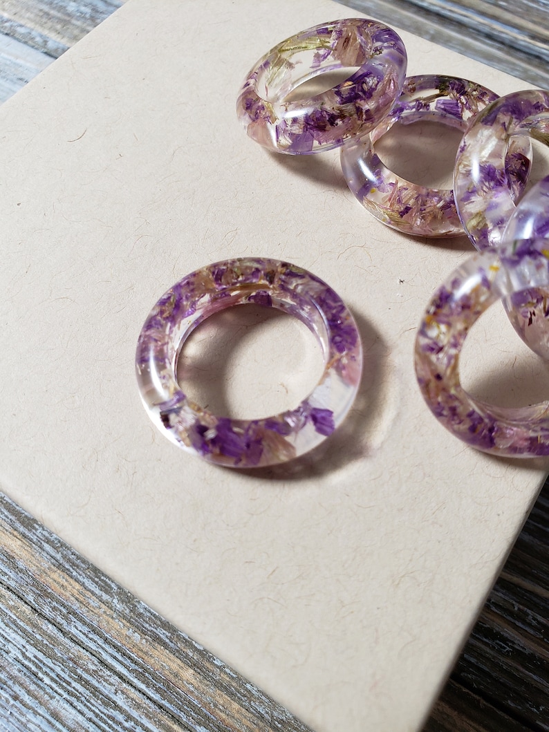 Tiger Lily Flower Rings- Handmade Rings- Resin Rings- Flowers in Resin ...