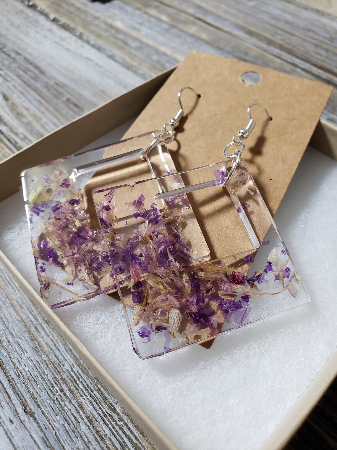 Tiger Lily Flower Earrings Square Flower Earrings Square - Etsy