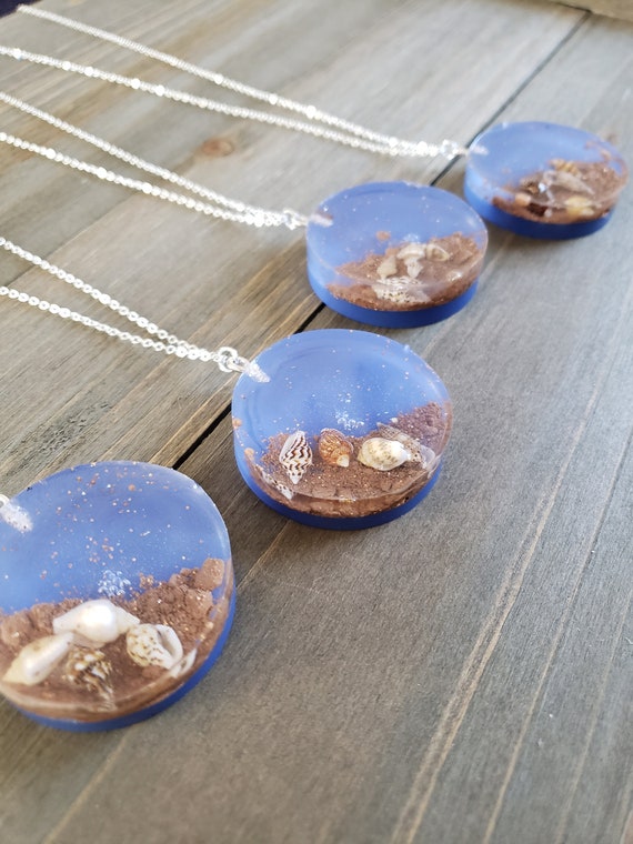 Ocean Scene Resin Necklace Handmade Necklace Beach Resin | Etsy