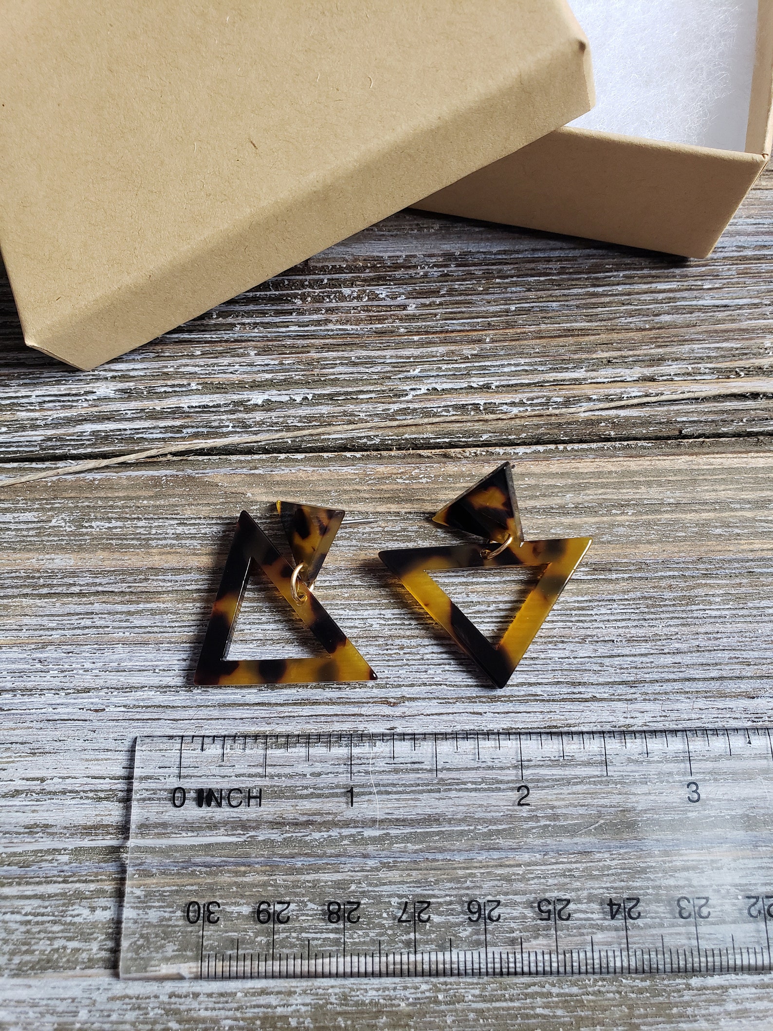 Geometric Resin Triangle Earrings Handmade Earrings Triangle - Etsy