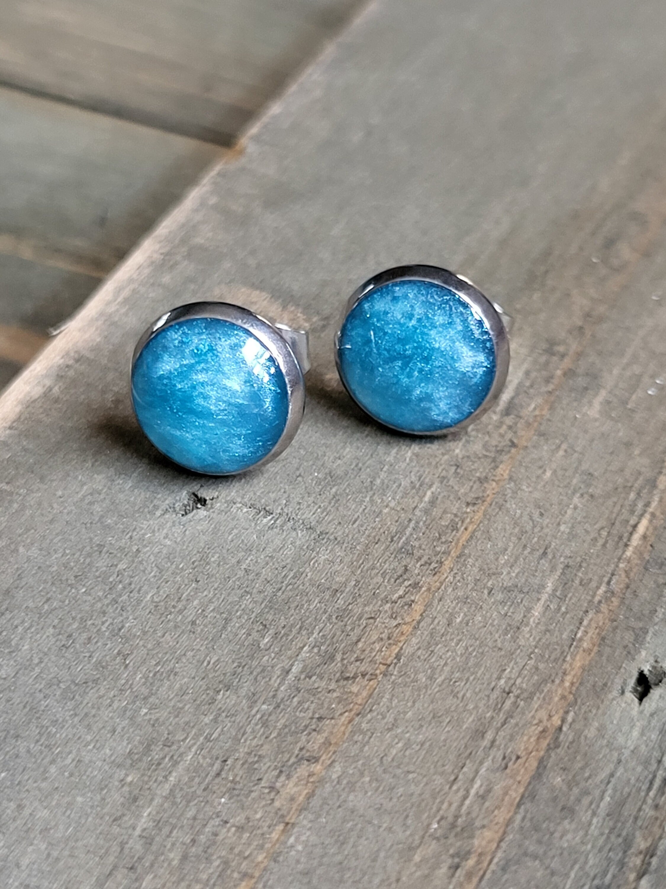 Shimmering Ocean Blue Earrings- Handmade Earrings- Blue Crystal ...