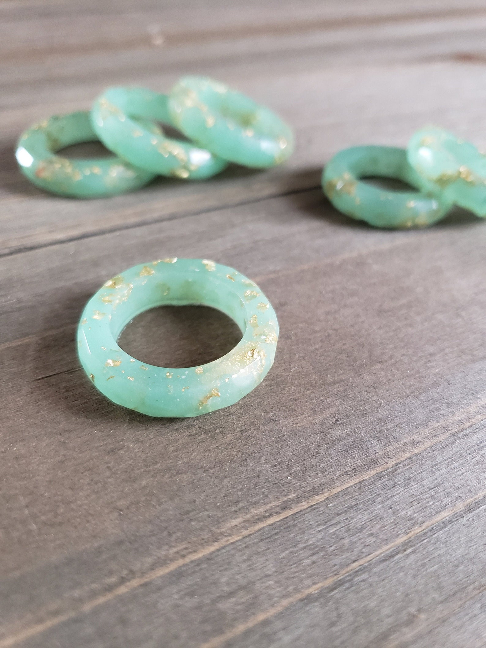 Jade Gold Resin Ring Gold Flake Ring Resin Ring Gold Ring - Etsy