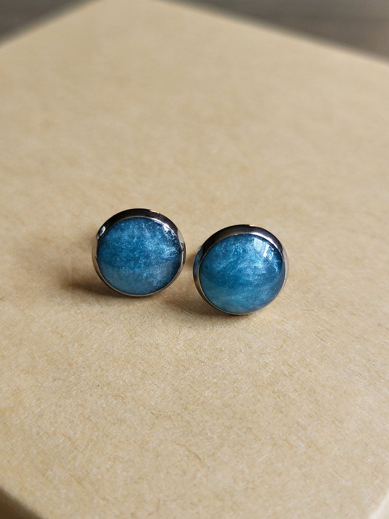 Shimmering Ocean Blue Earrings- Handmade Earrings- Blue Crystal ...