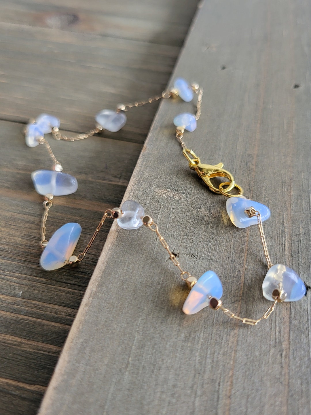 Opal Crystal Anklet- Colorful Anklets- Water Proof Anklets- Layering ...