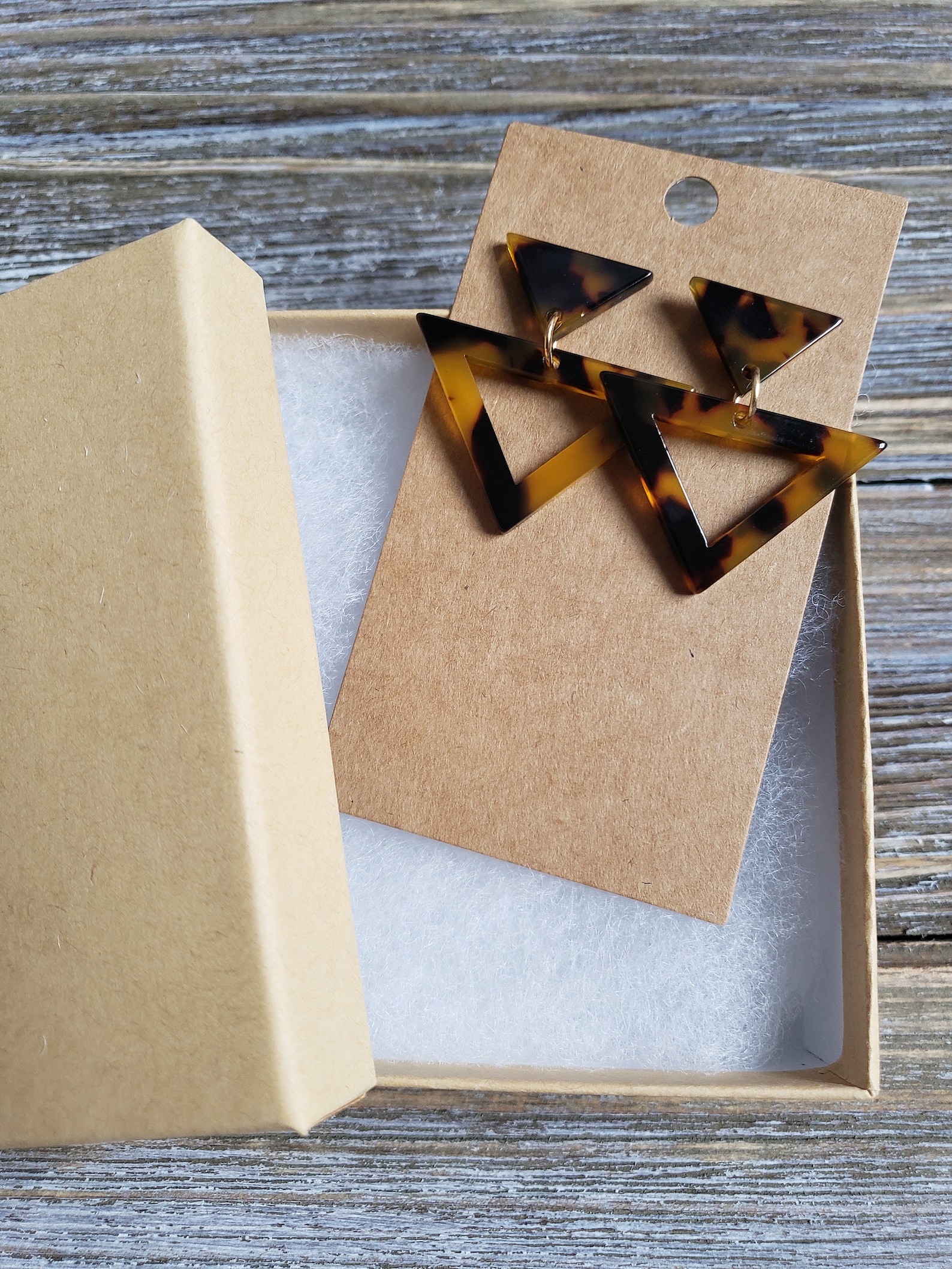 Geometric Resin Triangle Earrings Handmade Earrings Triangle - Etsy