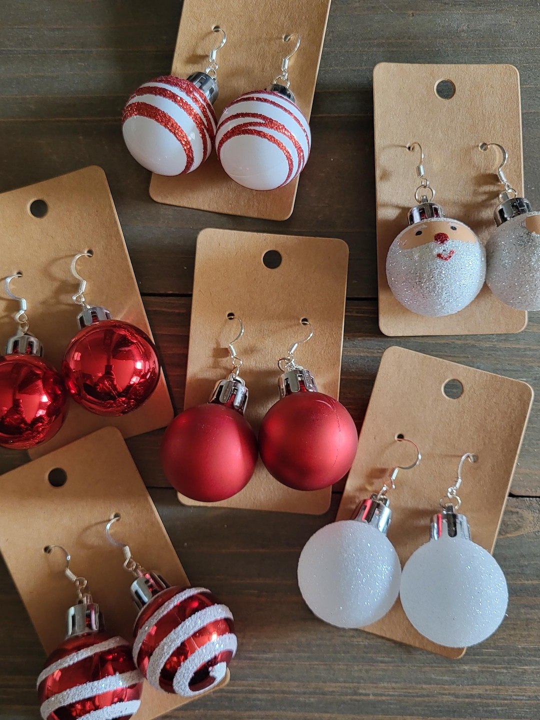 PICK TWO PAIRS Christmas Ornament Earrings- Handmade Earrings- Gold ...