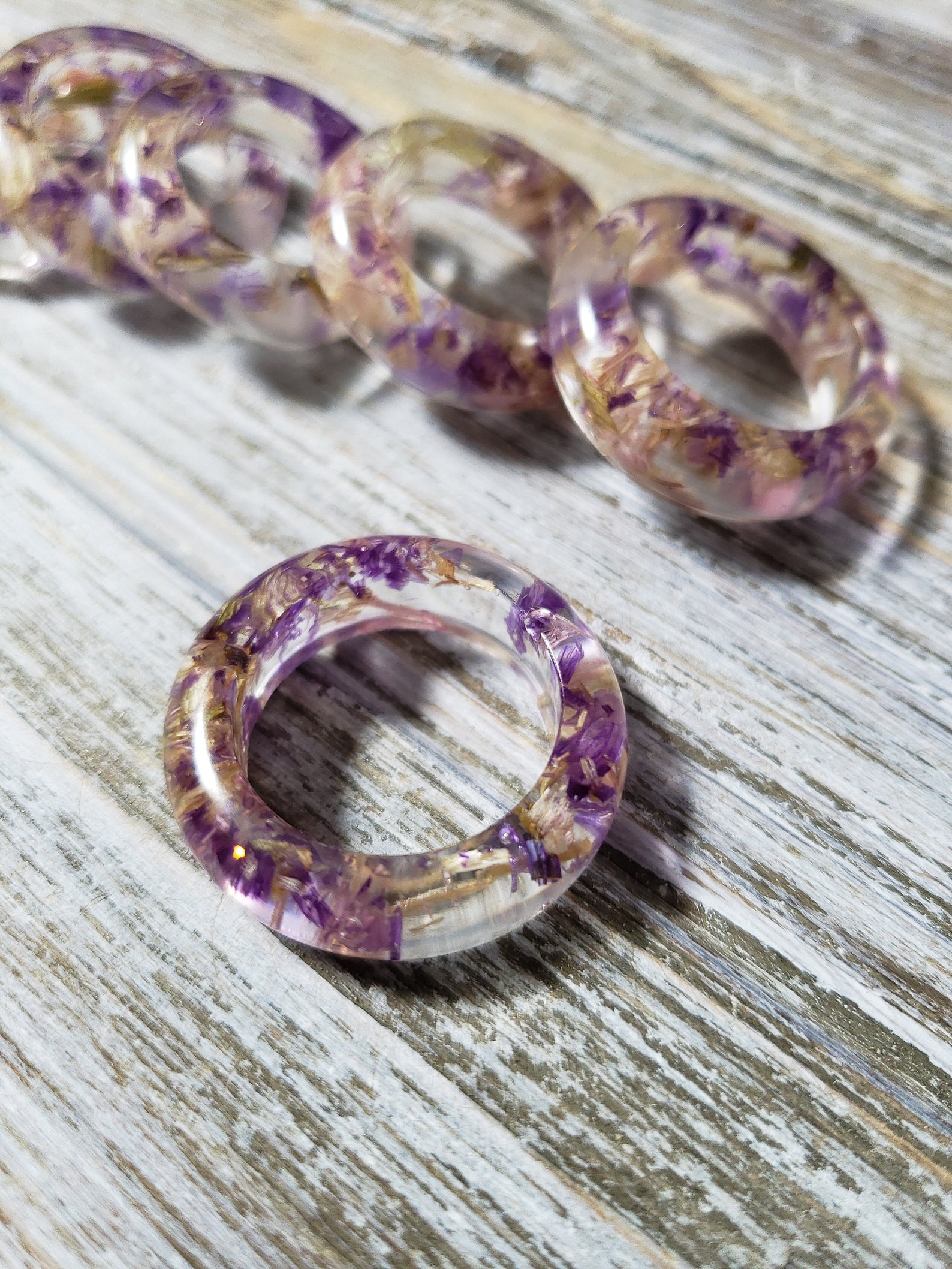Tiger Lily Flower Rings- Handmade Rings- Resin Rings- Flowers in Resin ...