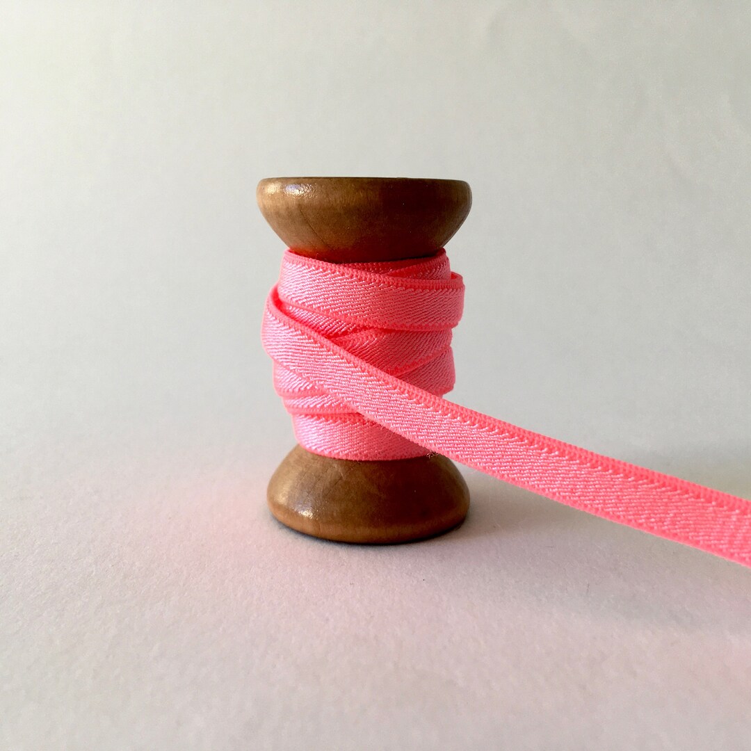 1 M Satin Ribbon Elastic Elastic Ribbon Elastic Ribbon 6 Mm Neon Coral ...