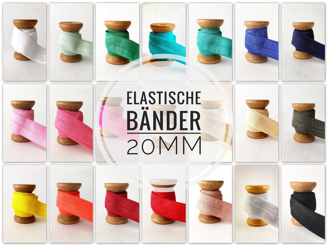 20 Mm X 1 Meter Folding Rubber Elastic Band Plain Edging Tape Bias ...