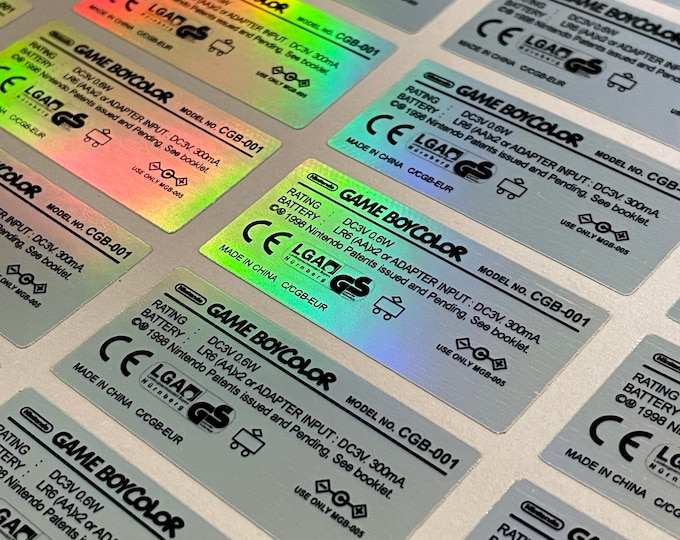 Gameboy Color Original Style Custom Rear Sticker / Label - Full ...