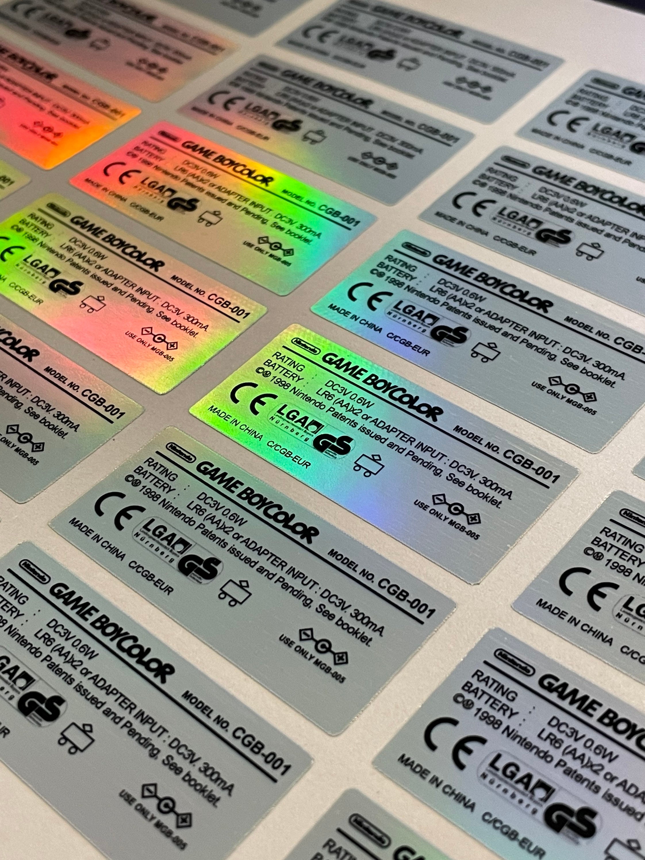 Gameboy Color Original Style Custom Rear Sticker / Label - Full ...